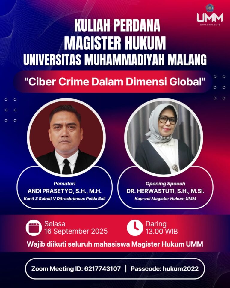 Kuliah Tamu Magister Hukum - Program Magister Hukum UMM